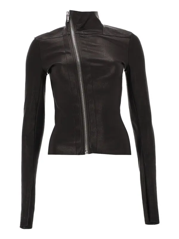 Rick Owens Leather Gary Jacket - Black