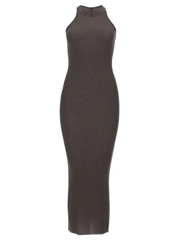 Rick Owens Silk Blend Midi Dress - Brown
