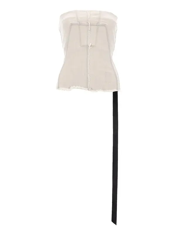 Rick Owens Denim Bustier Top - White