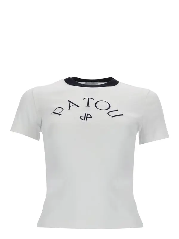 Patou Fitted T-shirt With Logo - White