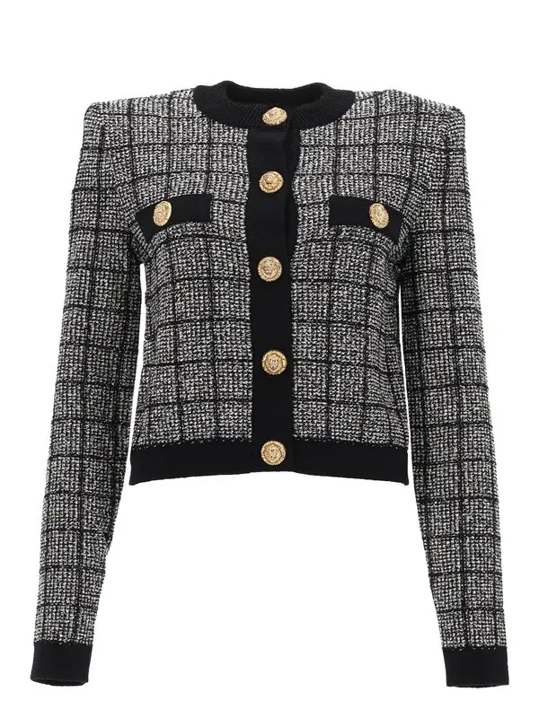 Balmain Cardigan With Jewel Buttons - Black