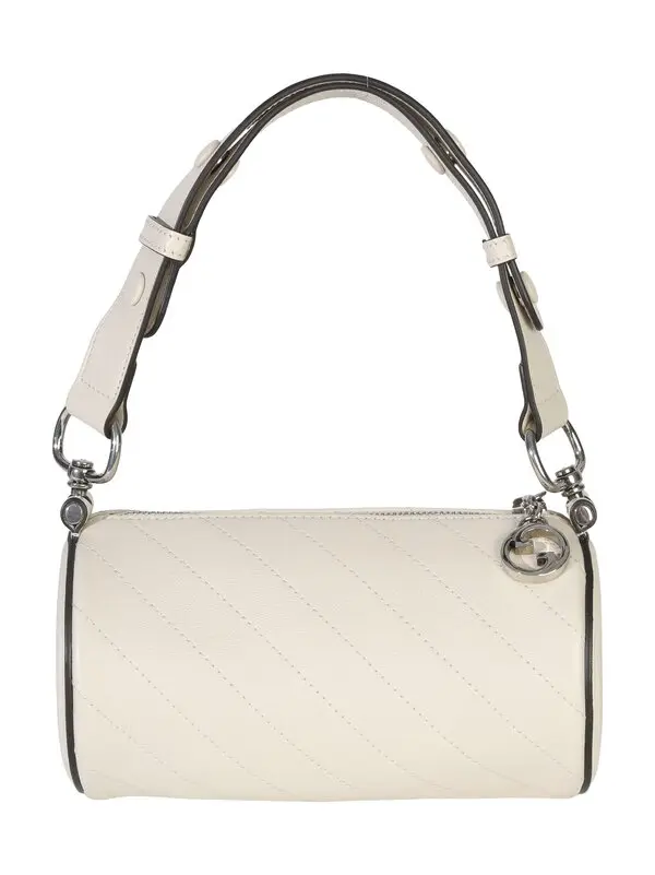 Gucci Diagonal Quilted Calfskin Blondie Barrel Bag - White