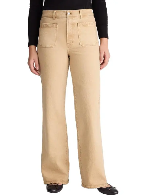 Madewell The Emmy Patch Pocket Wide Leg Pants - Fawn