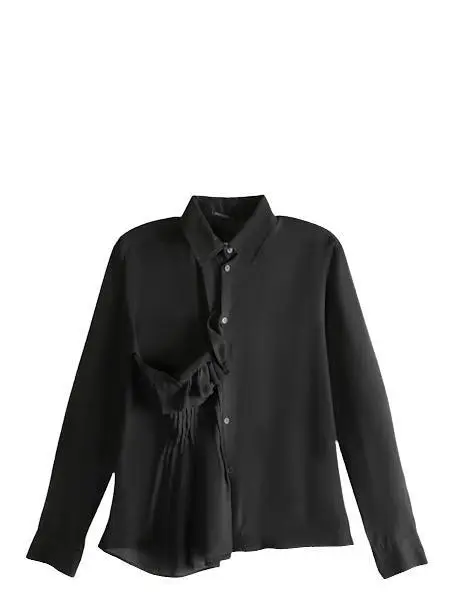 Yohji Yamamoto Front Pintuck Blouse - Black
