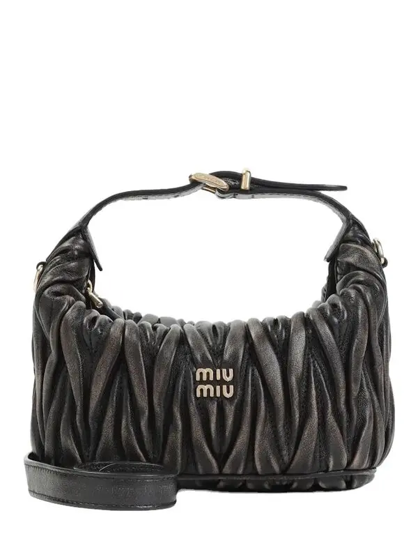 Miu Miu Matelassé Nappa Leather Handbag - Caffee