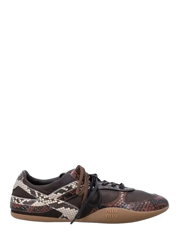 Miu Miu Gymnasium Technical Sneaker Python Print - Moro/tabacco