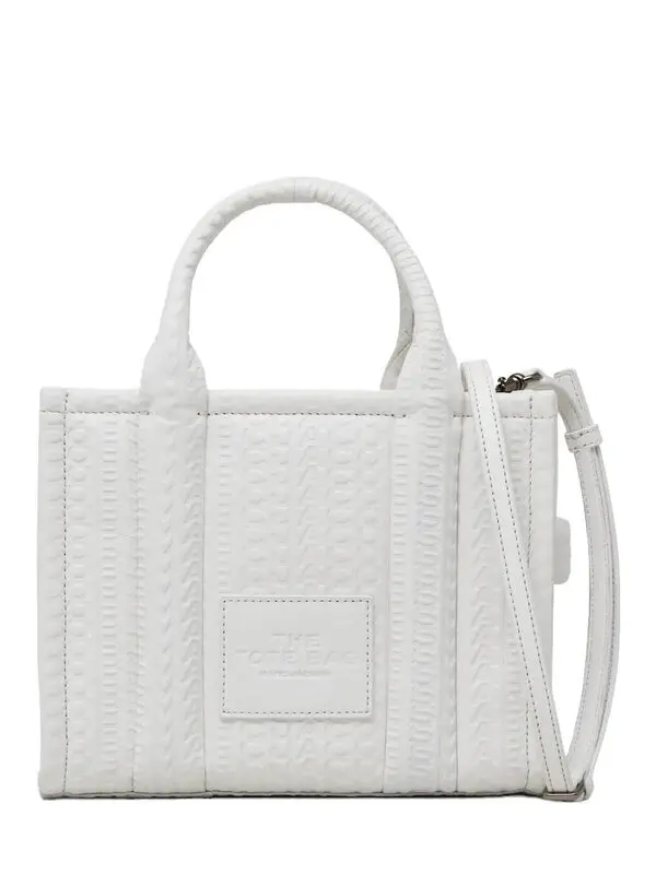 Marc Jacobs Dtm Monogram Leather Small Tote Bag - White