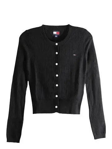 Tommy Hilfiger Crewneck Sweatshirt Cardigan - Black