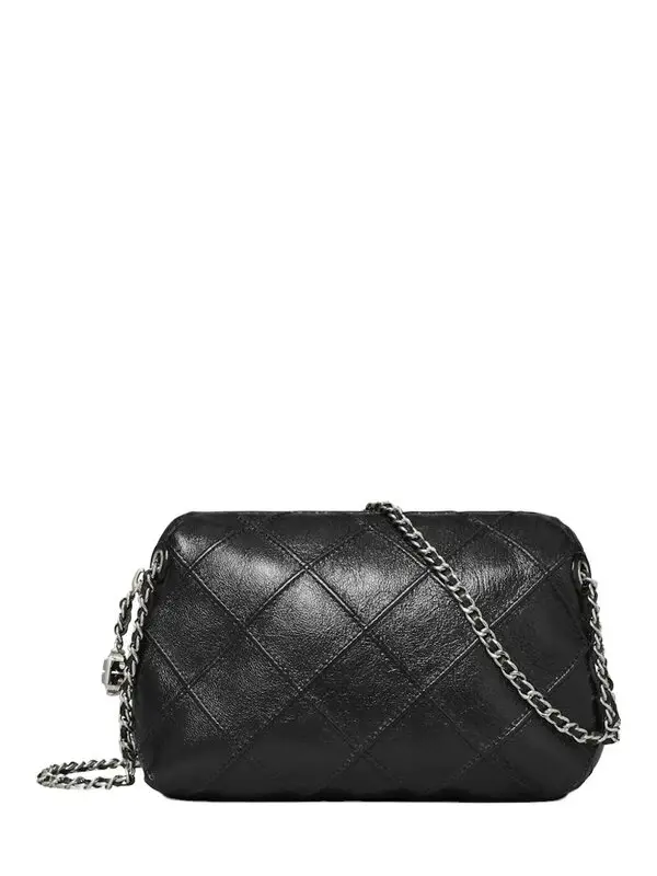 Tory Burch Fleming Distressed Soft Crossbody Bag - Black