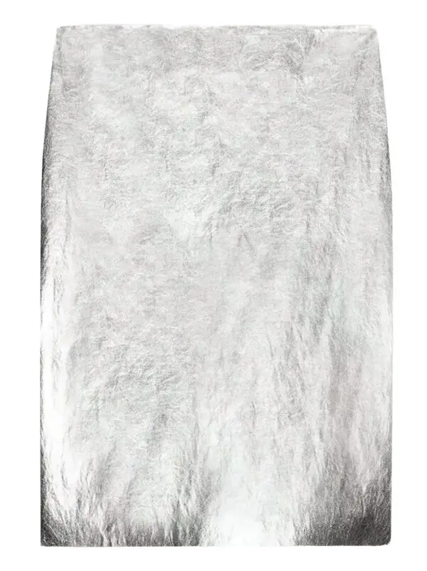 MSGM Textured Knee Length Skirt - Silver