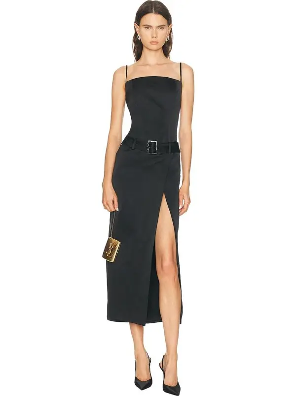 WIEDERHOEFT Julie Midi Dress - Black