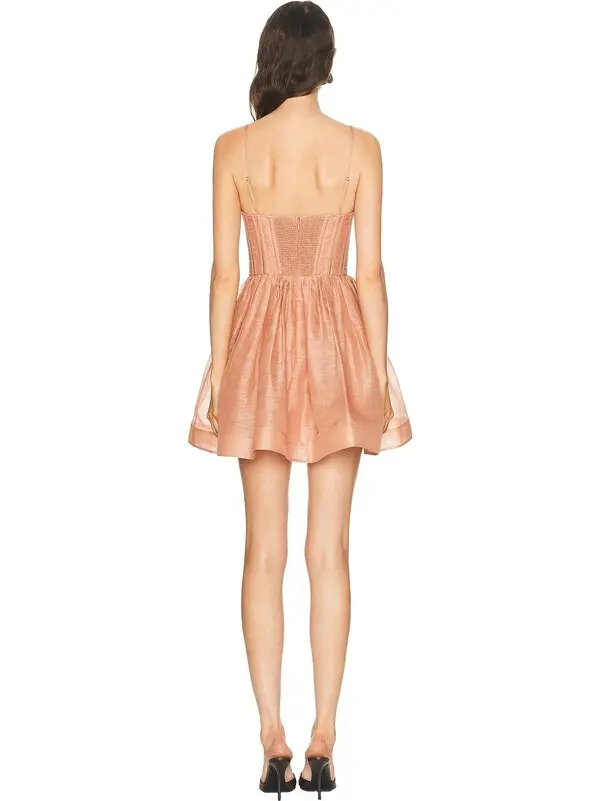 Zimmermann Luna Corset Mini Dress - Peony