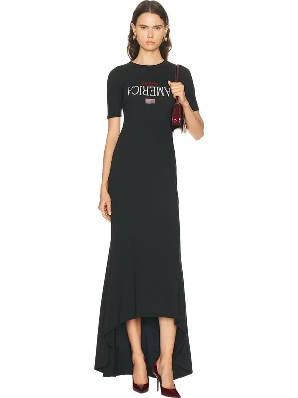 WILLY CHAVARRIA Welcome To America Jersey Gown - Black