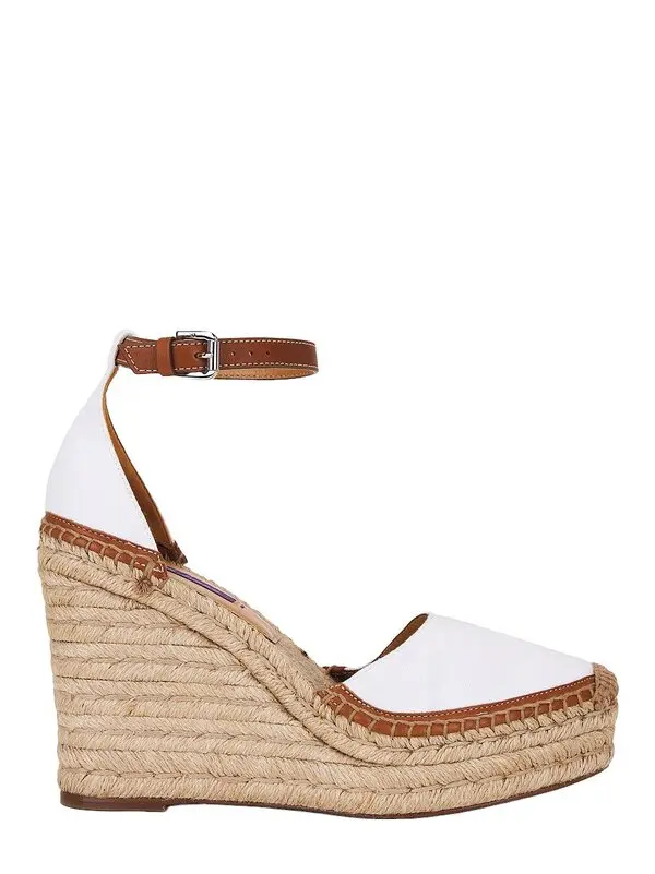 Ralph Lauren Parson Espadrille Wedge - Lux Cream & Rl Gold