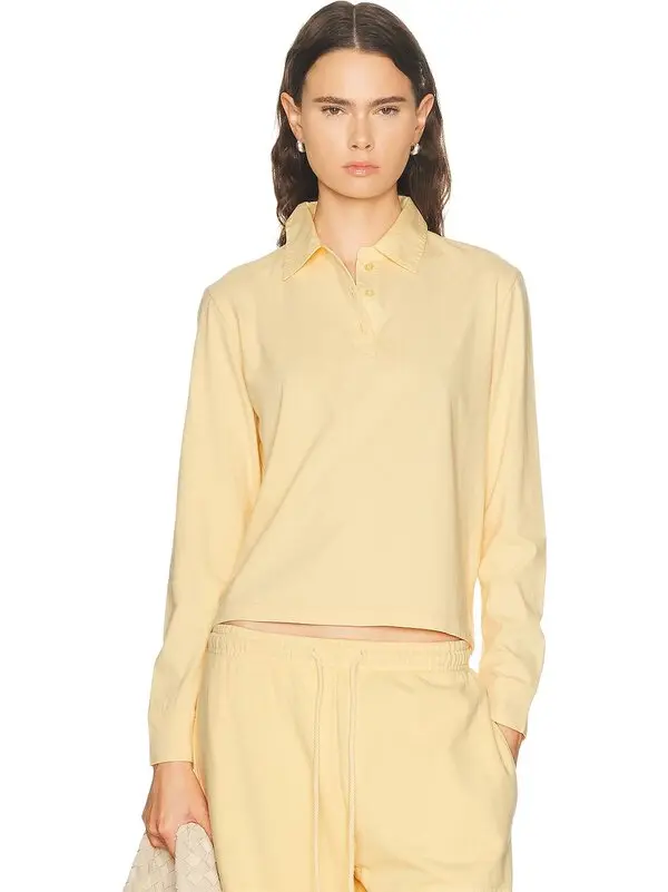 LESET Margo Long Sleeve Polo - Butter