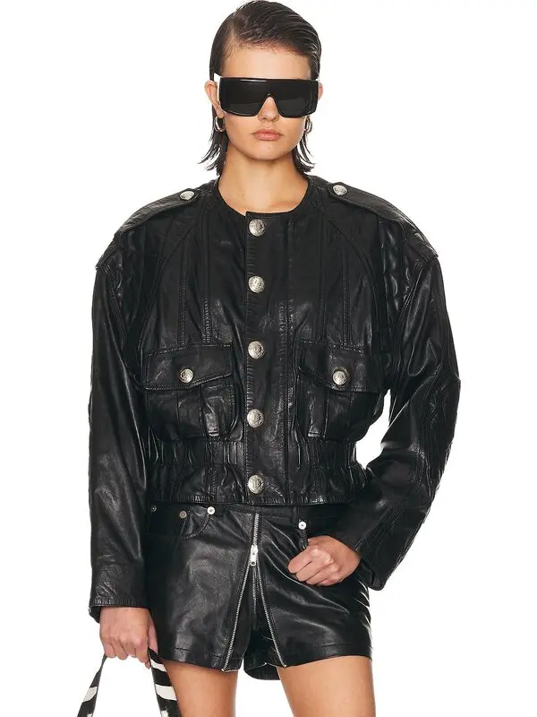 R13 Oversized Crewneck Jacket - Black