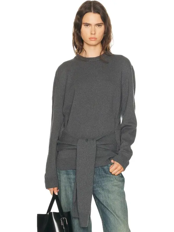 JW Anderson Waist Tie Jumper - Charcoal Melange