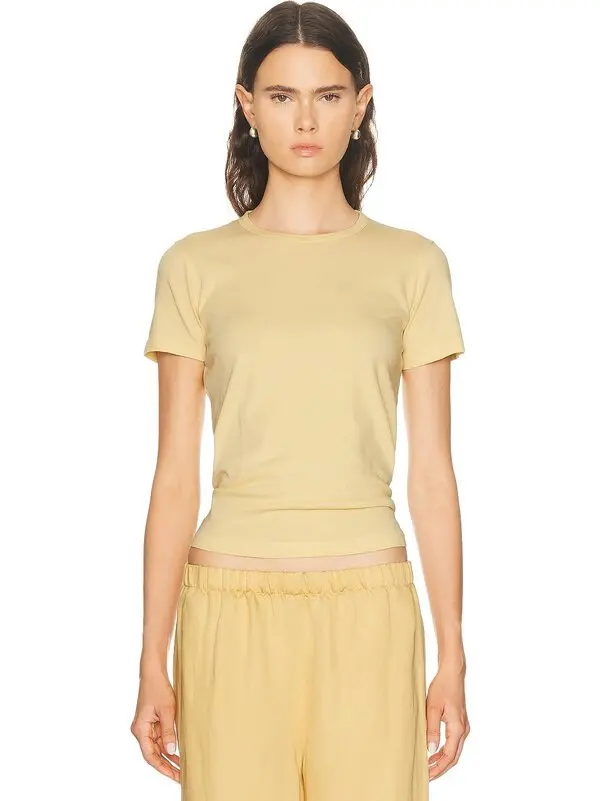 Jenni Kayne Cotton Slim Tee - Pale Yellow