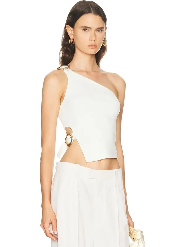 Cult Gaia Valeria One Shoulder Top - Off White