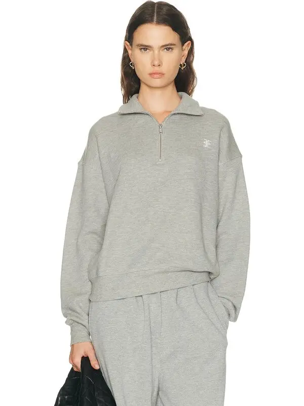 Eterne Oversized Half Zip Sweatshirt - Heather Grey