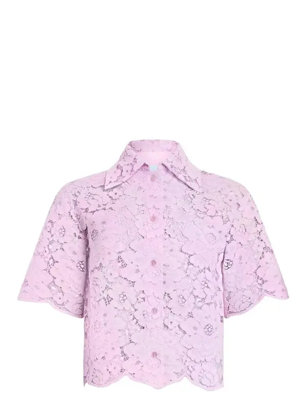 PATOU Lace Short-sleeved Shirt - Pink