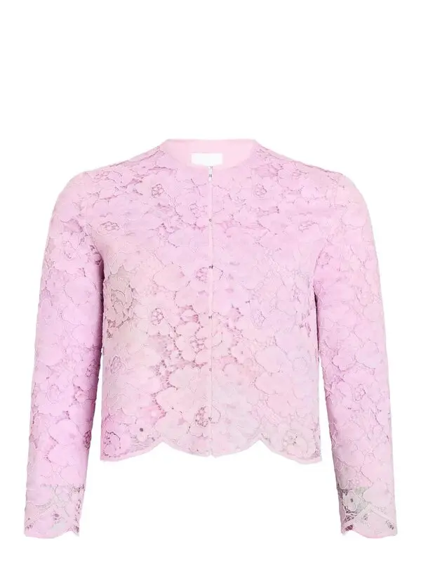Patou Lace Collarless Jacket - Pink