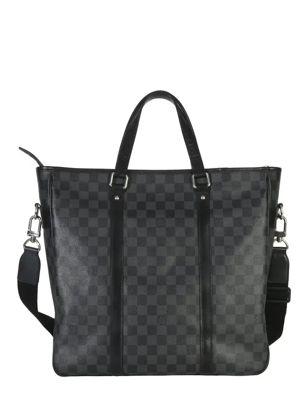 LOUIS VUITTON Damier Graphite Canvas Tadao Tote - Black