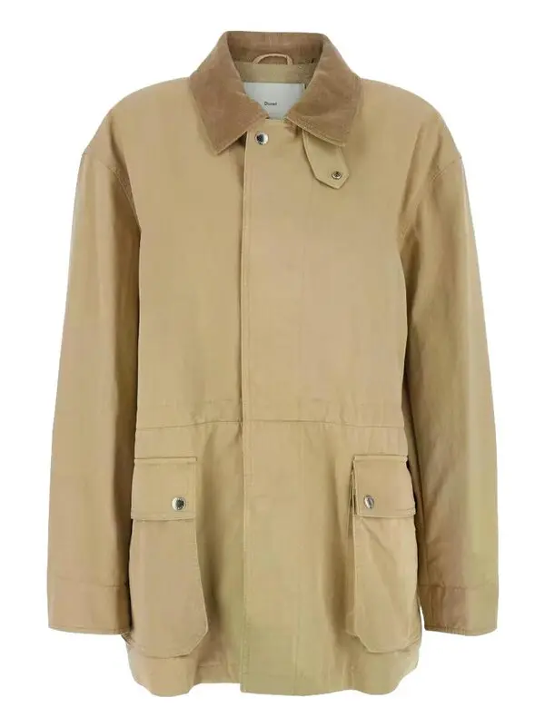 DUNST Corduroy-collar Jacket - Neutrals