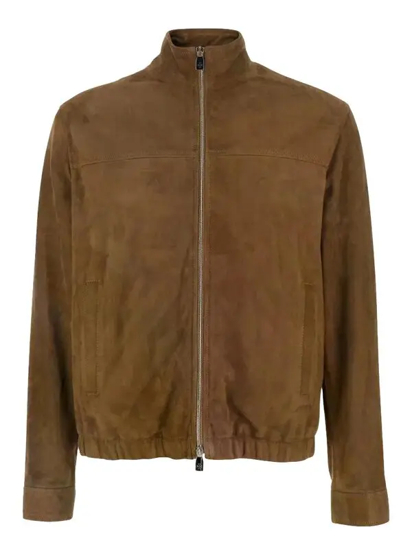 Jacob Cohen Zip-up Suede Jacket - Brown