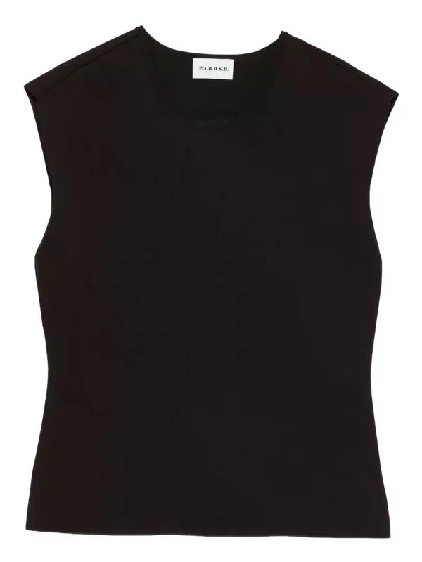 P.a.r.o.s.h Sleeveless Knit Top - Brown