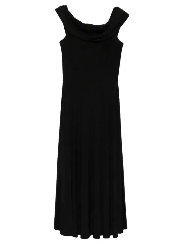 Norma Kamali Draped Sleeveless Midi Dress - Black
