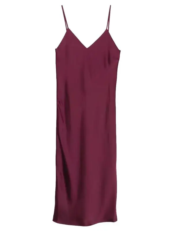 Norma Kamali V-neck Slip Midi Dress - Purple