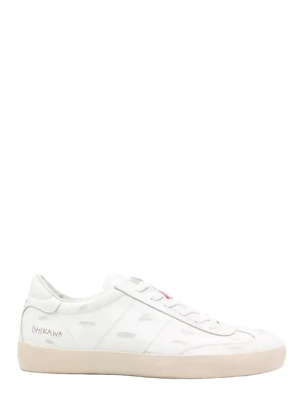 ISHIKAWA No Star Leather Sneakers - White