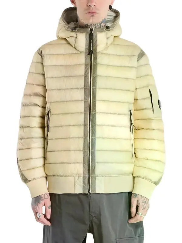 C.P. COMPANY Hooded Puffer Bomber Jacket - Neutrals