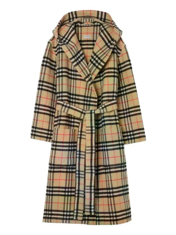 Burberry Check Wool Cashmere Robe - Neutrals