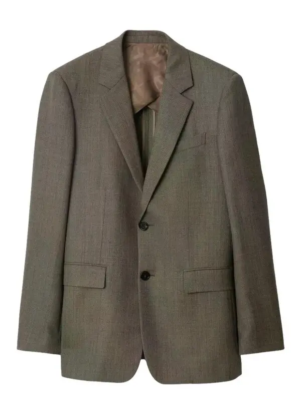 Burberry Sharkskin Wool Tailored Jacket - Brown