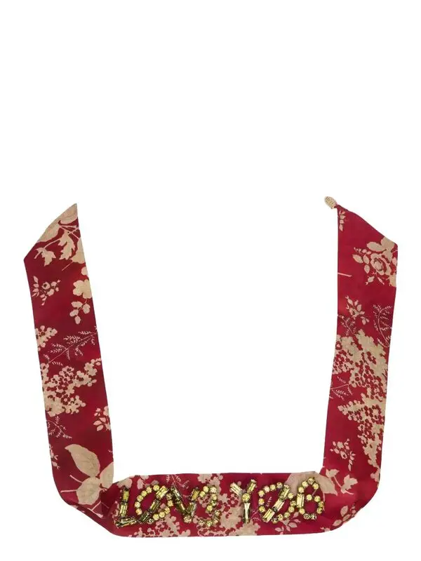 Red Valentino Floral Embellished Collar - Red