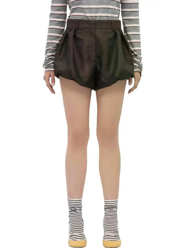 MSGM Belt-loops Pleated Shorts - Brown