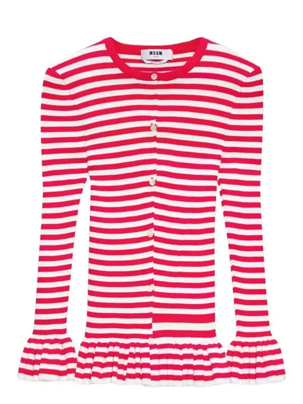 MSGM Striped Knitwear - Red
