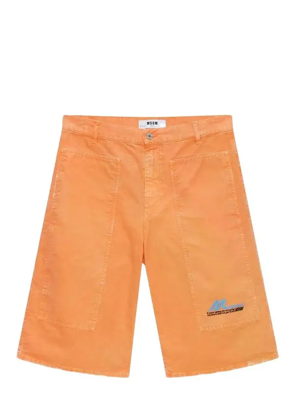 MSGM Denim Shorts - Orange