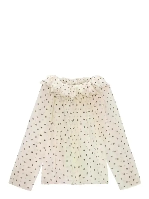 MSGM Ruffled One-shoulder Blouse - Neutrals