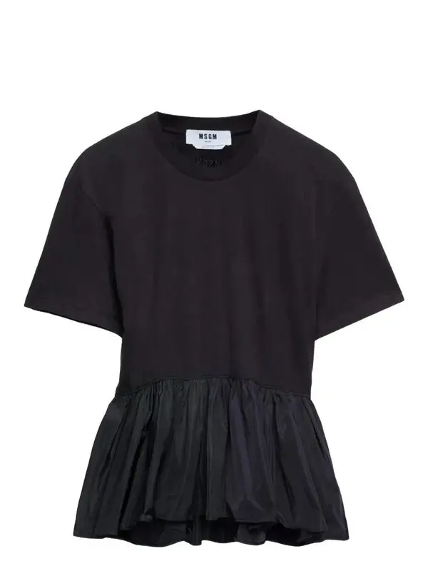 MSGM Ruffled T-shirt - Black