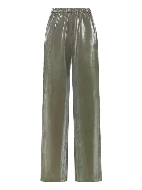 CRUNA Ilaria Metallic Trousers - Green
