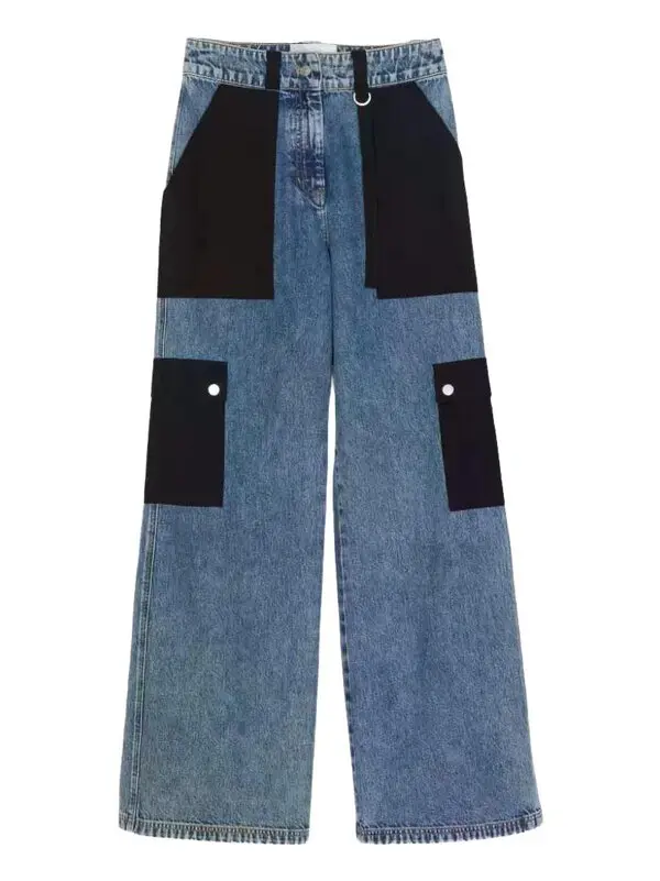 3.1 Phillip Lim Colourblock Wide Leg Jeans - Blue