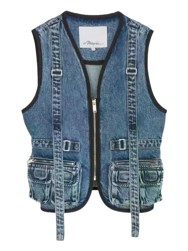 3.1 Phillip Lim Buckle Pocket Gilet - Blue