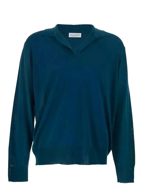 ROBERTO COLLINA Polo-collar Sweater - Blue