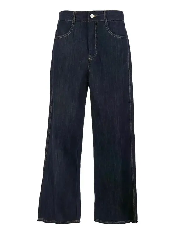 TELA Contrast-stitching Jeans - Blue