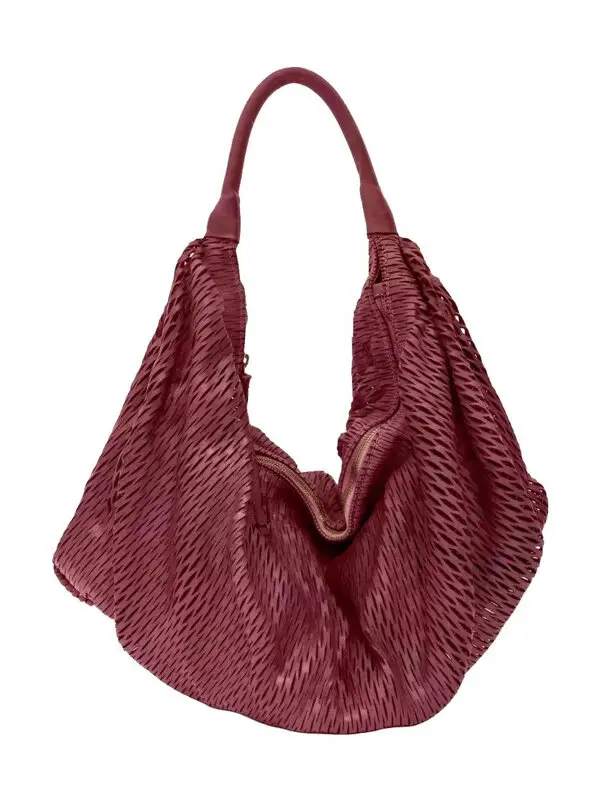 SOMMET Woven Zip Shoulder Bag - Red