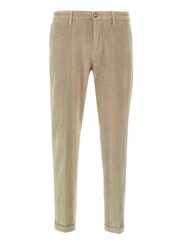 RE-HASH Corduroy Trousers With Logo - Neutrals