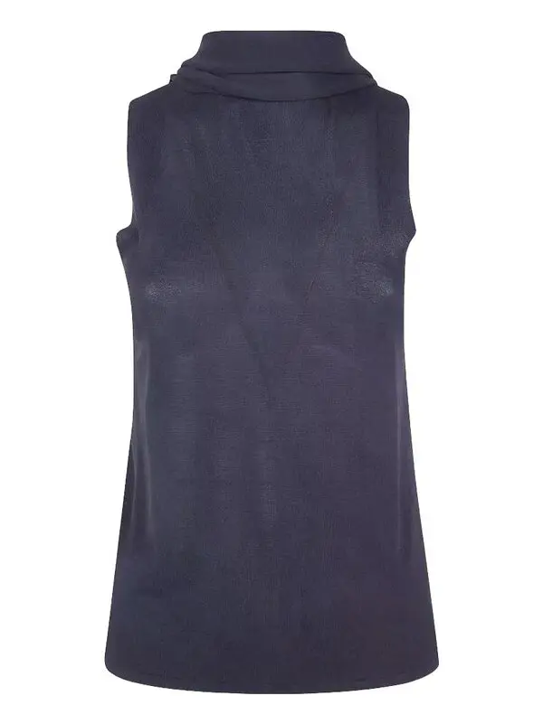 Alberta Ferretti Cowl-neck Sleeveless Blouse - Black